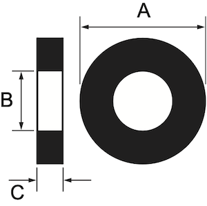 8 x 4.3 x 5mm HDPE Black Washer | Washers | Reevite